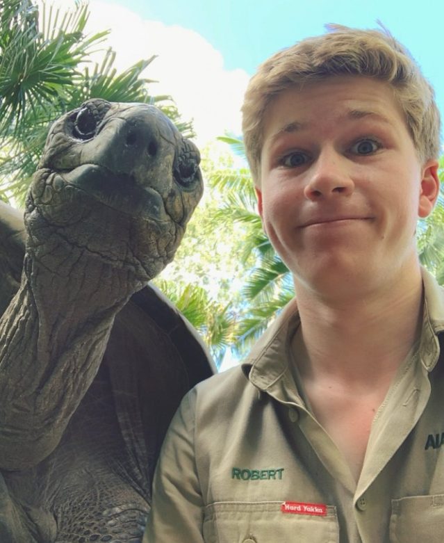 An adorable selfie that Steve Irwin's son posted online with his "self ...