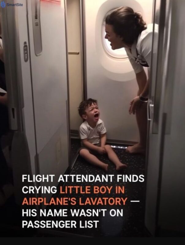 Stewardess hört Weinen aus der Toilette und findet ein Kind, das nicht ...